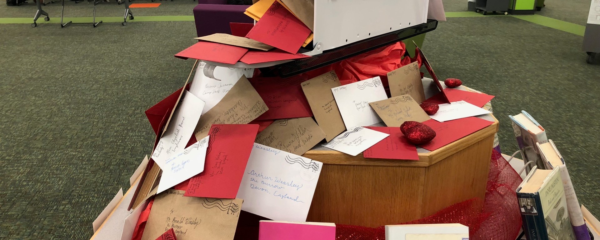 Love Letters in the Library – School Library Displays