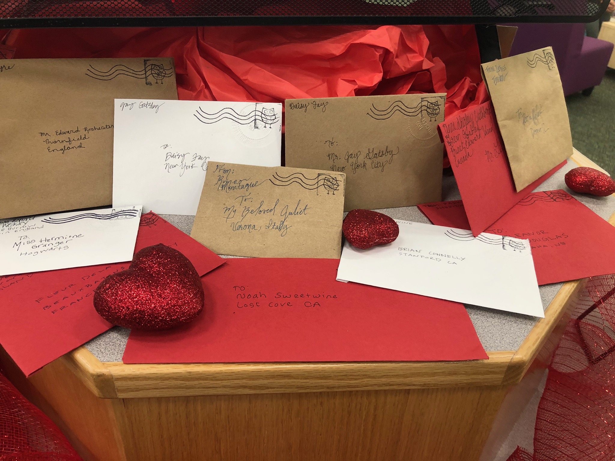 Love Letters in the Library – School Library Displays