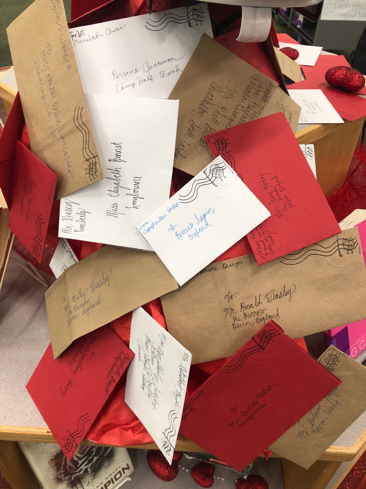 Love Letters in the Library – School Library Displays