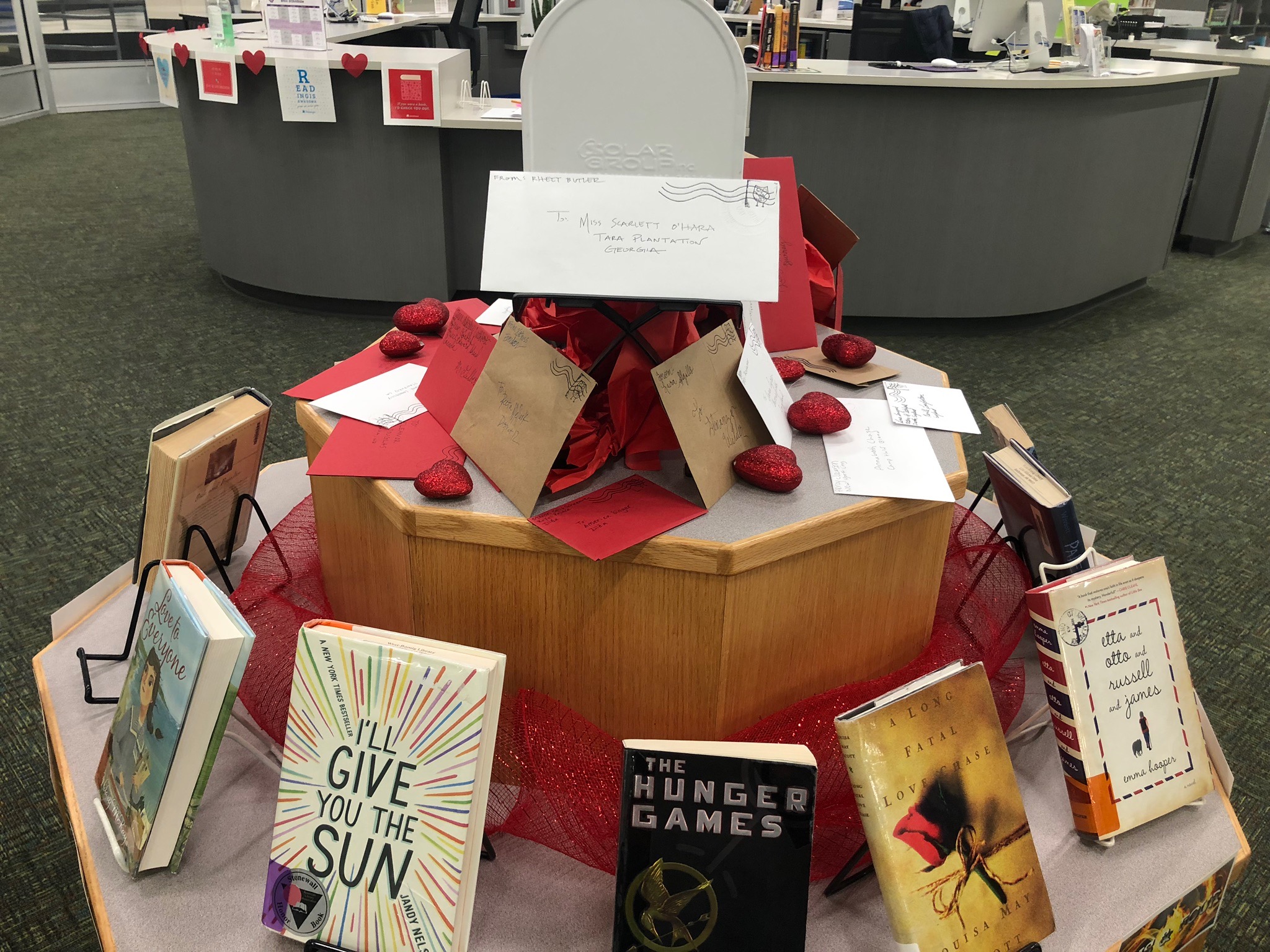 Love Letters in the Library – School Library Displays